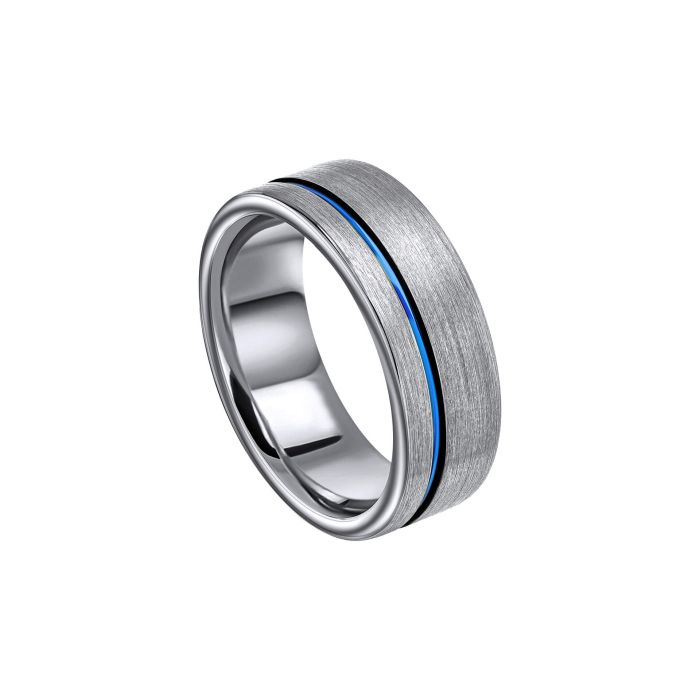 Fred Bennett Blue Inlay Tungsten Ring - Wilkinson Jewellers